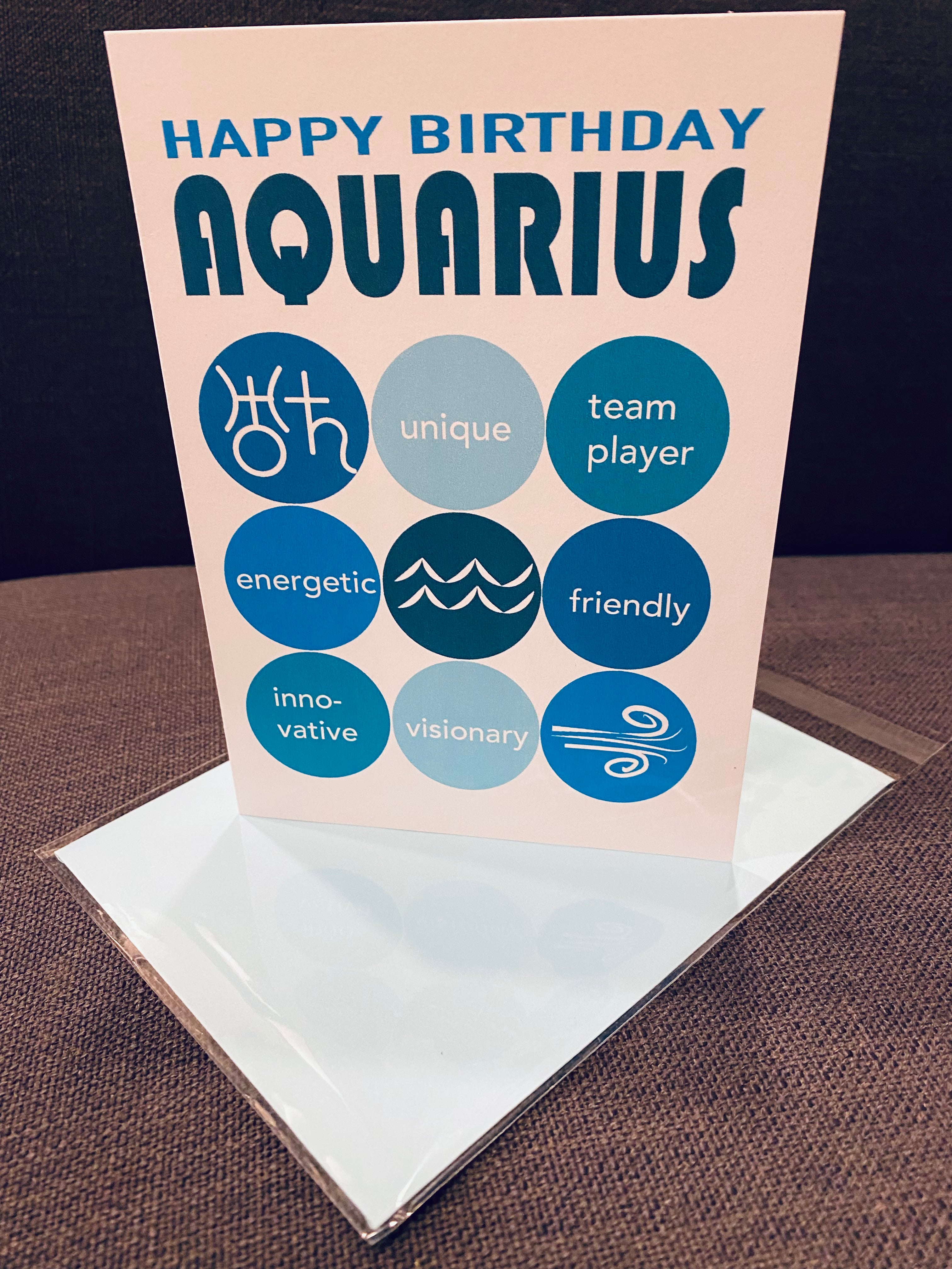 AQUARIUS HAPPY BIRTHDAY Astrology Greeting Card – Designed4unmind